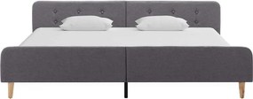 Rám postele světle šedý textil 180 x 200 cm 284905