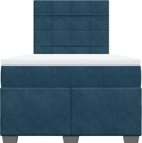 Box spring postel s matrací modrá 120 x 200 cm samet 3293186