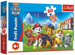 Trefl Puzzle Paw Patrol/Tlapková patrola v trávě 33x22cm 60 dílků v krabici 21x14x4cm