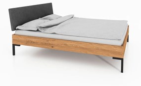 Dvoulůžková postel z dubového dřeva s čalouněným čelem 140x200 cm Abies 1 – The Beds
