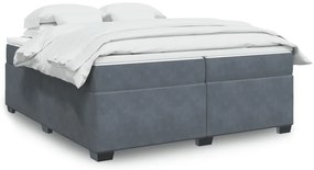 Box spring postel s matrací tmavě šedá 200x200 cm samet 3285306