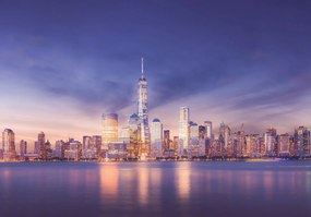 Postershop Fototapeta:  New York City (Manhattan po západu slunce) - 254x92 cm