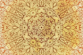 Tapeta zlatá etnická Mandala - 150x100 cm