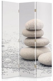 Ozdobný paraván, Klid kamenů - 110x170 cm, třídílný, obustranný paraván 360°