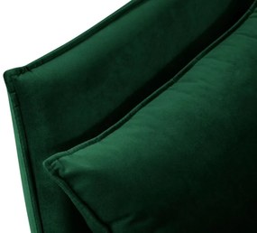 Tmavě zelená sametová trojmístná pohovka MICADONI AGATE 223 cm