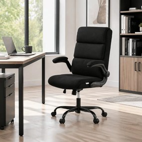Kancelářské křeslo KA-K3104 BK, houpací mechanismus, černá látka (67 x 68) cm černá