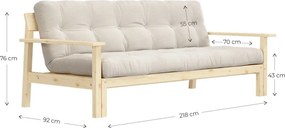 Růžová manšestrová rozkládací pohovka 218 cm Unwind – Karup Design