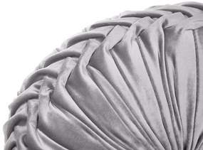 Kulatý sametový polštář ⌀ 40 cm šedý UDALA Beliani