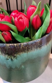 Kytice 7ks červených realistických tulipánů - 31cm
