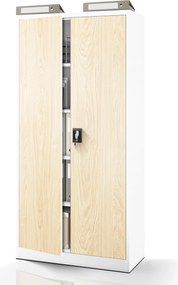 Kancelářská skříň na dokumenty se 4 policemi, bílá/dub sonoma, 900x1850x400 mm: JAN Eco Design