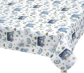 Bellatex Ubrus VÁNOCE Modrá,Bílá 120x140 cm