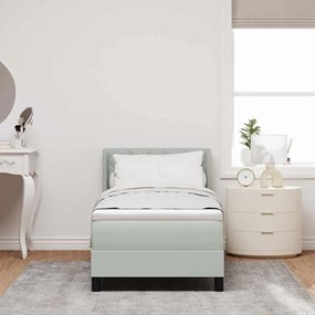 Postel s boxspringem s čelo Světle šedá 200 x 80 cm samet 3341492
