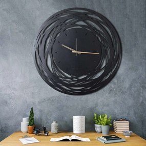 Wallexpert Dekorativní kovové nástěnné hodiny WATCH-043, Černá