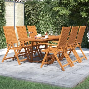 7dílný zahradní jídelní set masivní akáciové dřevo 160-240 cm 3079639