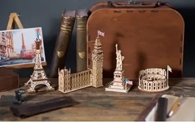 Ugears 3D dřevěné mechanické puzzle Eiffelova věž