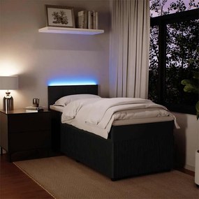 Box spring postel s matrací černá 90x200 cm samet 3289952