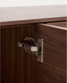 Tmavě hnědý TV stolek v dekoru ořechu 200x46x40 cm Norlen – Kave Home