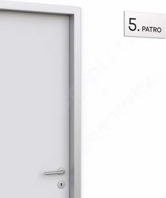 ACCEPT Označení podlaží "5. PATRO" - stříbrná tabulka - černý popis