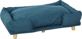 PawHut pelíšek pro psy polštářek pro psy koš pro psy pohovka pro psy dřevěné nohy, polyester, tmavě modrá, 96 x 66 x 24 cm | Aosom