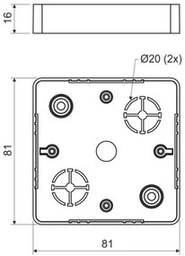 Krabice lištová KOPOS LK 80R/1 HB bílá pro Classic, Swing