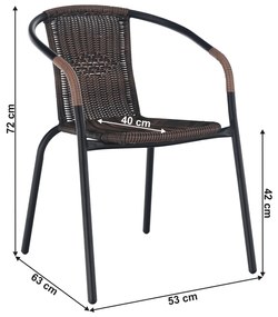 Kondela Stohovatelná židle, hnědá/černý kov, DOREN