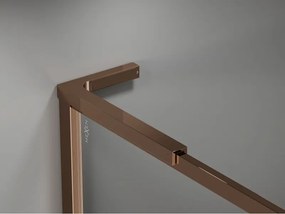 Mexen Kioto-F L sprchová stěna Walk-in s rámem 95 x 202 cm, transparentní 8 mm, růžové zlato - 800-095-174-60-00