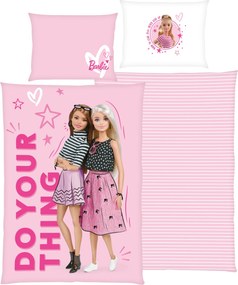 Barbie Dětské ložní povlečení Renforcé, 140 x 200 cm, 70 x 90 cm (světle růžová)
