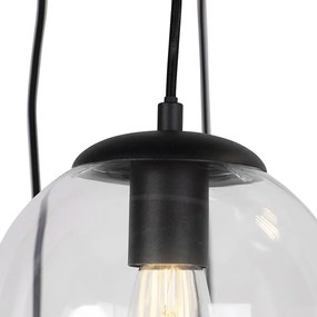 Art deco závěsná lampa černá 7-světlo - Pallon