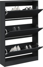 vidaXL Botník 80 x 21 x 125,5 cm kompozitní dřevo [839926] Barva: Černá
