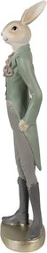 Dekorace králík elegán v zeleném fraku - 5*4*20 cm