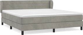 Box spring postel s matrací světle šedá 160x200 cm samet 3127559