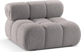 Světle šedý modul pohovky z textilie bouclé (středový díl) Bellis – Micadoni Home