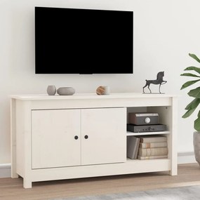 TV skříňka bílá 103 x 36,5 x 52 cm masivní borové dřevo - Default Title