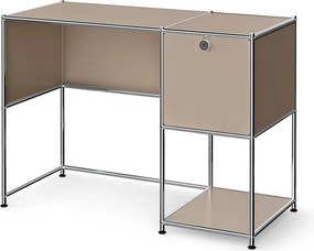 Tchibo - Kovový psací stůl »Cn3« s výklopnými dvířky, hnědošedá