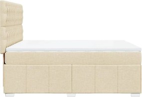 Box spring postel s matrací krémová 140x190 cm textil 3293975