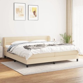 Box spring postel s matrací krémová 200x200 cm textil 3126354