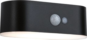 P 94571 Solární LED venkovní nástěnné svítidlo Adya pohybové čidlo IP44 3000K černá - PAULMANN