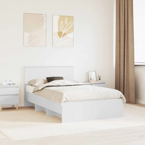 Rám postele s čelo Bílá 137 x 203 cm Kompozitní dřevo 3408858