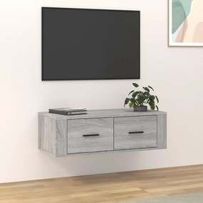 Závěsná TV skříňka šedá sonoma 80x36x25 cm kompozitní dřevo - Default Title