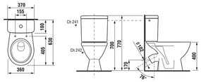 Jika Lyra Plus WC kombi, šikmý odpad H8263840002413