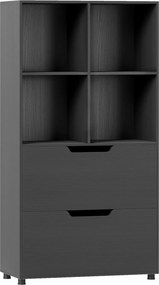 Costway 4-kostková knihovna s 2 zásuvkami 130 cm 5-patrová volně
