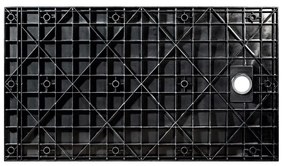 Besco Obdélníková sprchová vanička z SMC kompozitu VEXO BLACK R 100x80 (120x80, 120-180x90) Rozměry (cm): 100x80