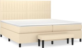 Box spring postel s matrací krémová 200x200 cm textil 3136786