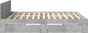Rám postele s čelem betonově šedý 180 x 200 cm kompozitní dřevo 3295544
