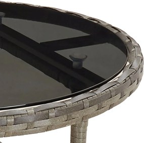 3dílný zahradní bistro set s poduškami šedý polyratan 3187424