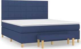Box spring postel s matrací modrá 160x200 cm textil 3137171