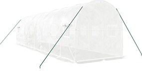 Skleník s ocelovým rámem bílý 16 m² 8 x 2 x 2 m 3188030