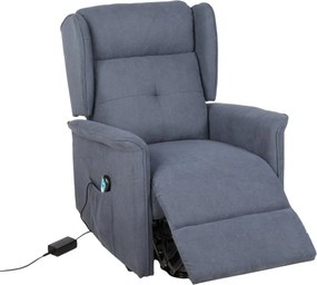 TV křeslo ušák RELIA s elektrickým polohováním — látka, šedá, nosnost 130 kg