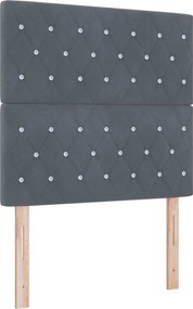 Postel s boxspringem s čelo Tmavě šedá 120 x 200 cm samet 3344868