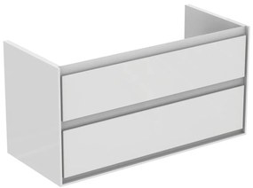 Ideal Standard Connect Air- Skříňka pod umyvadlo 100cm, 2 zásuvky, Lesklý bílý + matný světle šedý lak E0821KN
